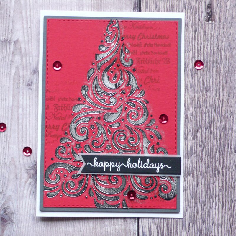 Christmas Tree Stencil for DIY Scrapbooking Emboss... – Grandado