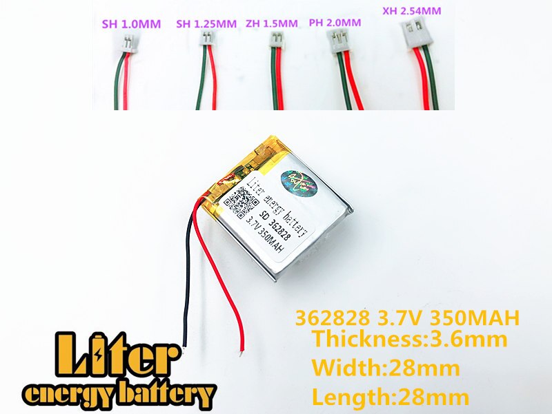 362828 3.7v 350mAh li-ion rechargeable lithium pol... – Grandado