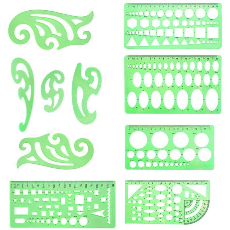 Geometric Drawings Templates Draft Rulers Curve Dr... – Grandado