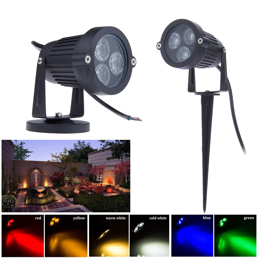 Led al aire libre jardín foco RGB 3W spot luz 12V ... – Vicedeal