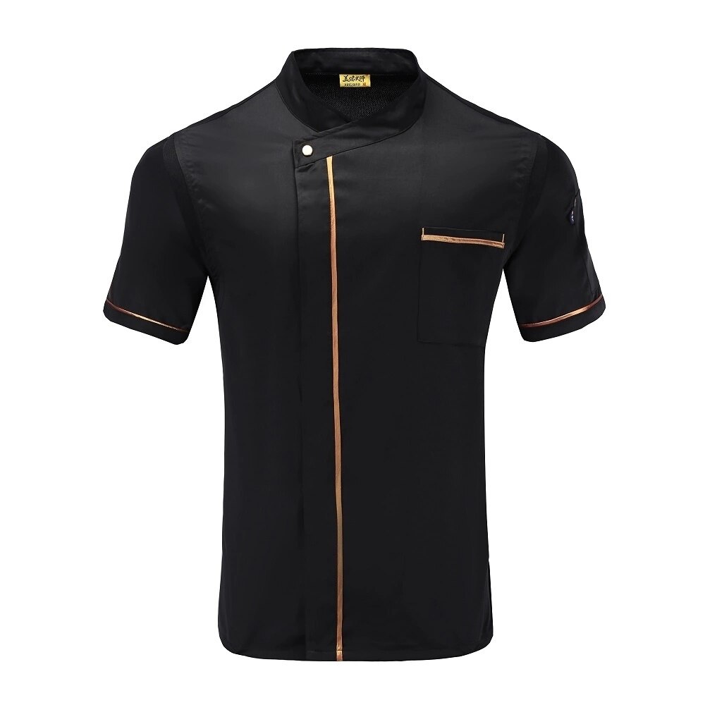 Summer Gold Line Short Sleeved Chef Uniform Housew... – Grandado