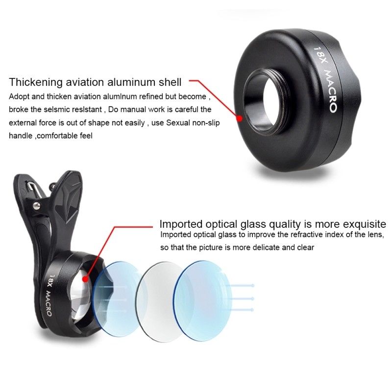 APEXEL Universal Photography HD 18X Macro Lens Mob... – Grandado