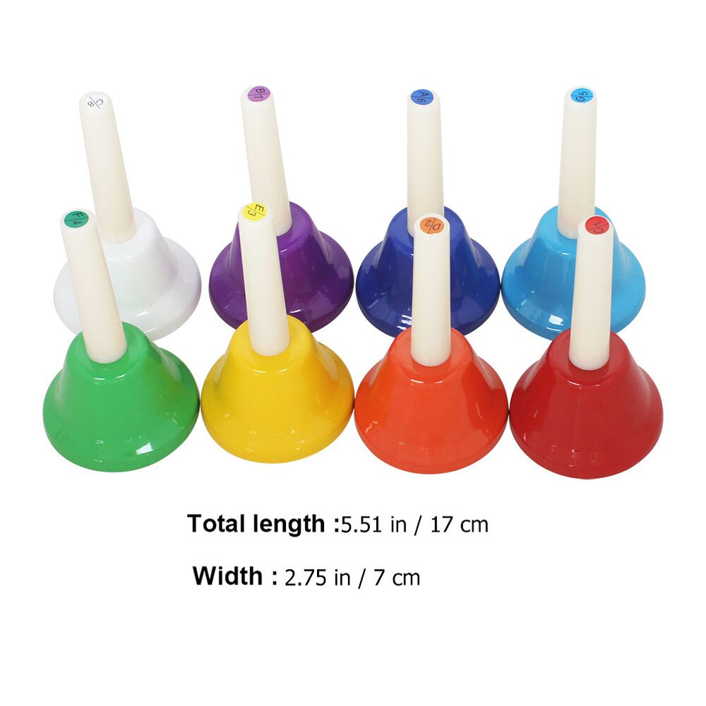8pcs School Kids Hand Bells Funny Octave Percussio... – Vicedeal