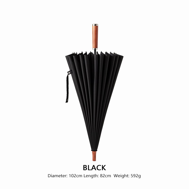 Luxury 24K Long Umbrella Windproof Wooden Handle B... – Grandado