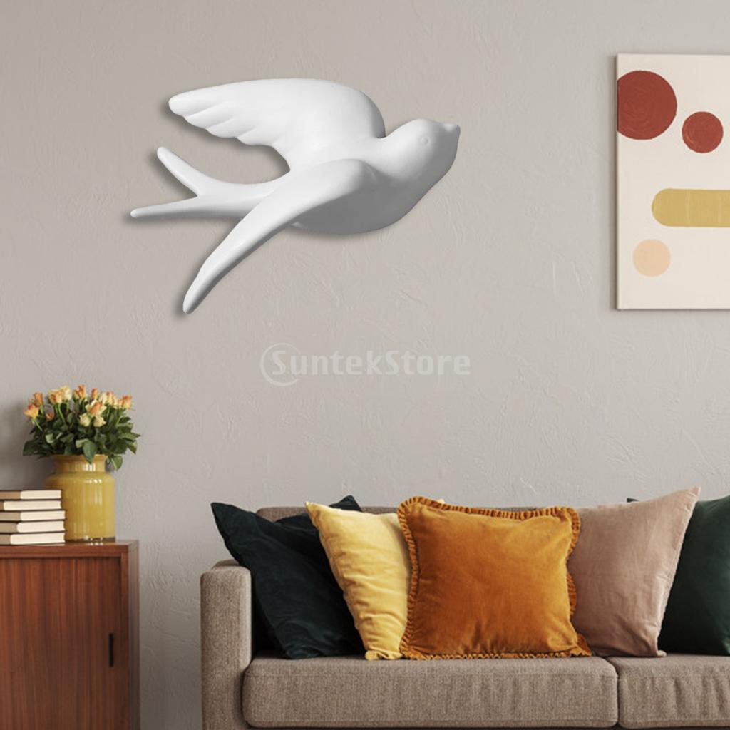 Ceramic Bird 3D Wall Decor Sculptures Flying Swall... – Grandado
