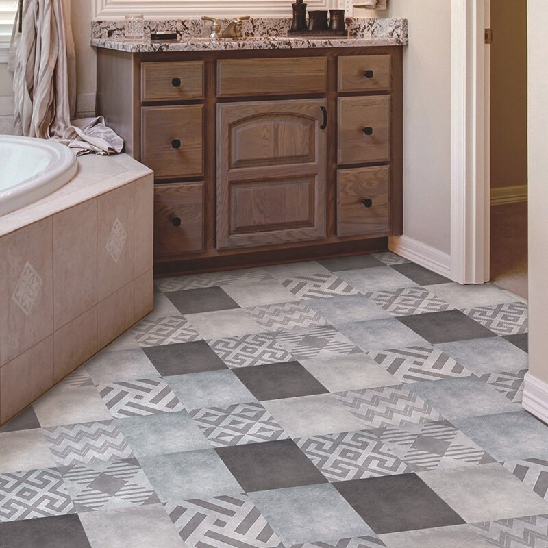 PVC Boden Fliesen Aufkleber Tragen-beständig Wasse... – Vicedeal