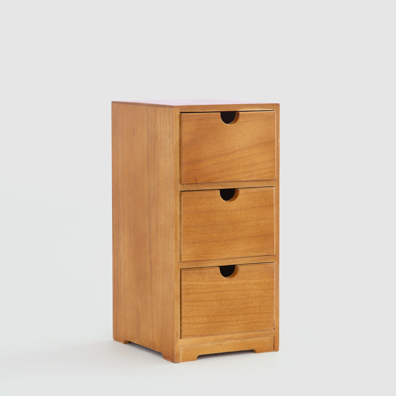 Wood solid wood desktop cosmetics storage box draw... – Vicedeal