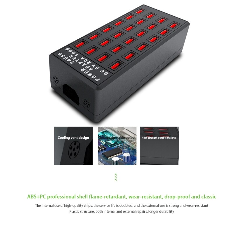LX0B DC5V 20A 24 Port USB Fast Charging Station De... – Grandado