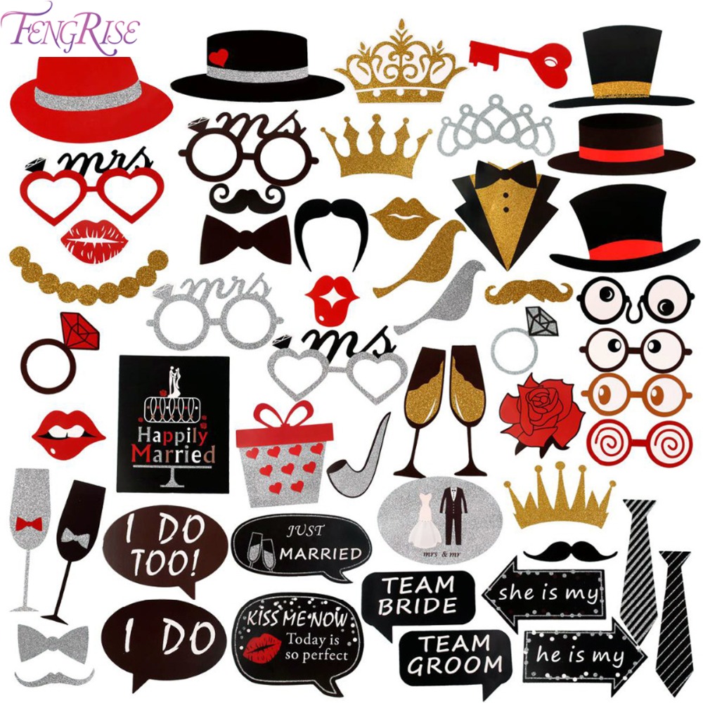 FENGRISE Wedding Photo Booth Props Party Mustache ... – Grandado
