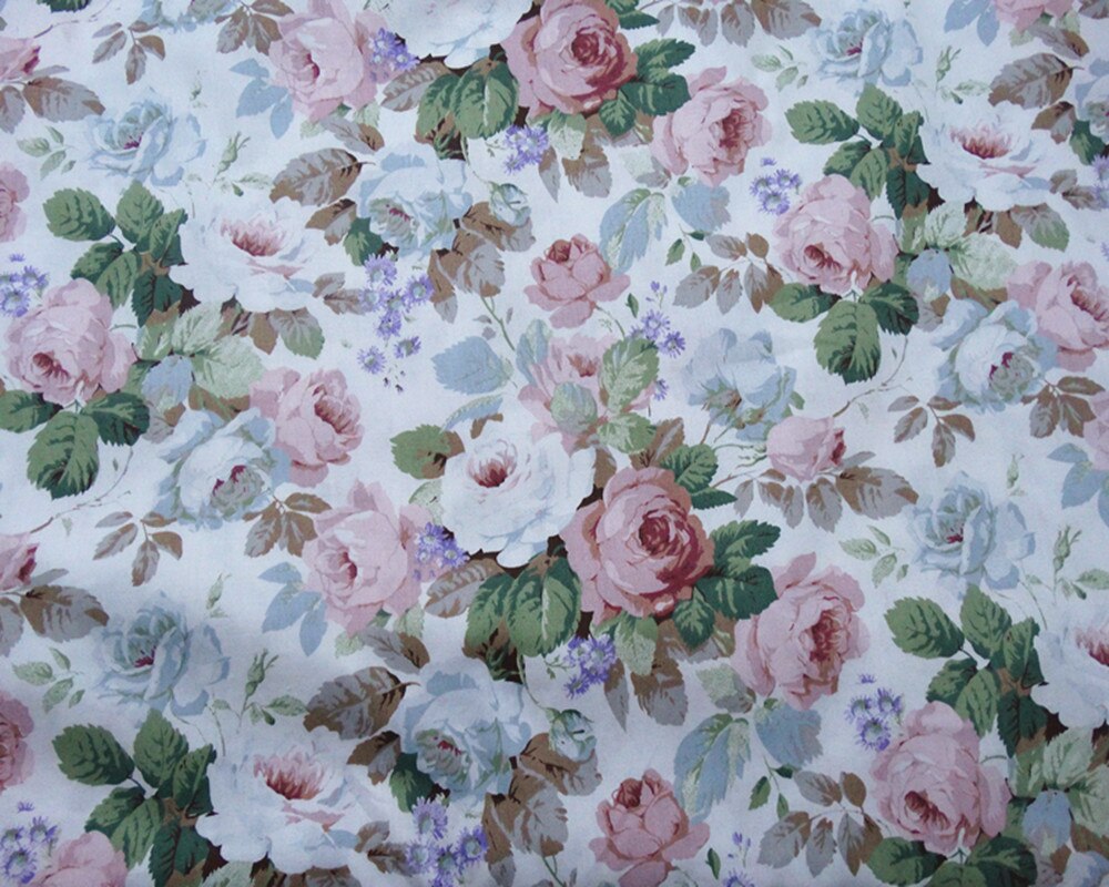 Cotton Fabric Printed Flower Cloth Sewing Quilting... – Grandado
