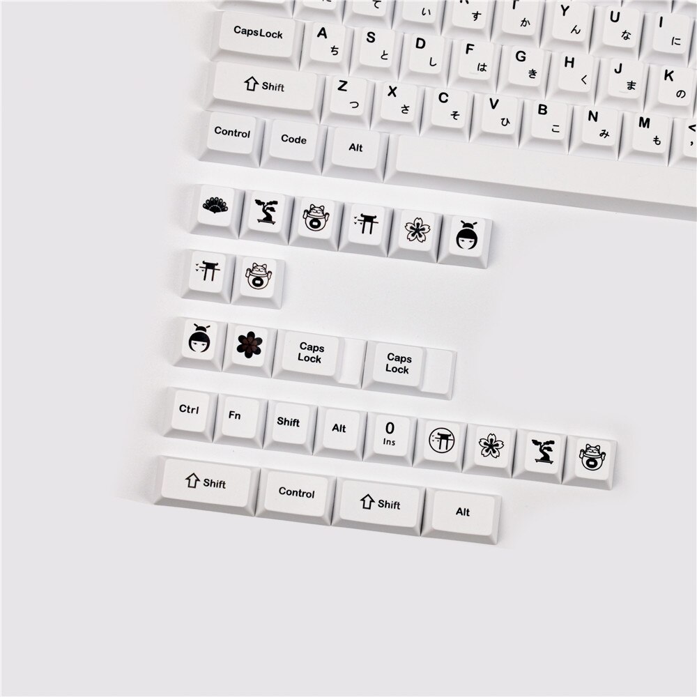 PBT 128 Keys Cherry Profile Japanese Keycaps DYE-S... – Grandado