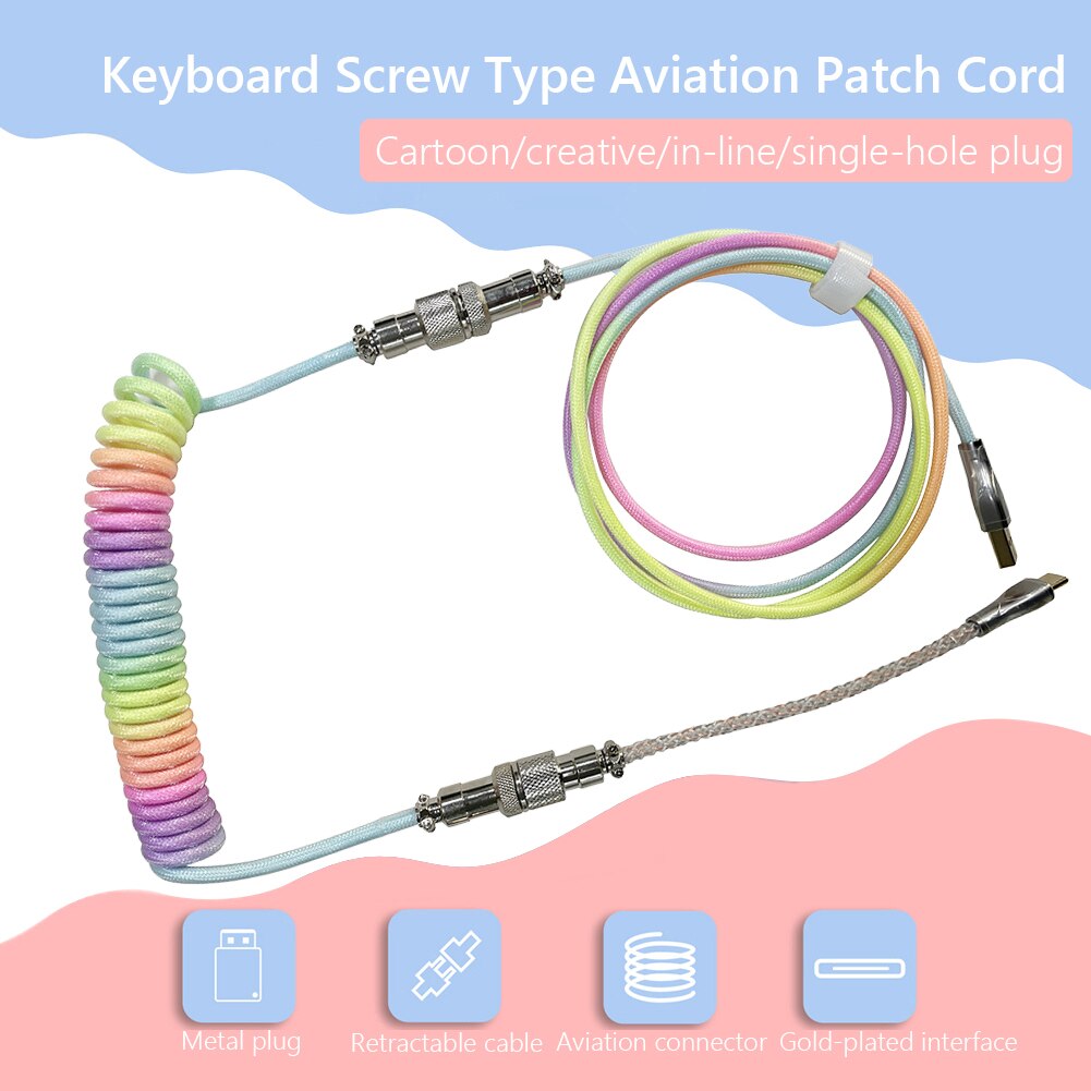 2.8m Mechanical Keyboard Coiled Cable RGB Backlit ... – Grandado