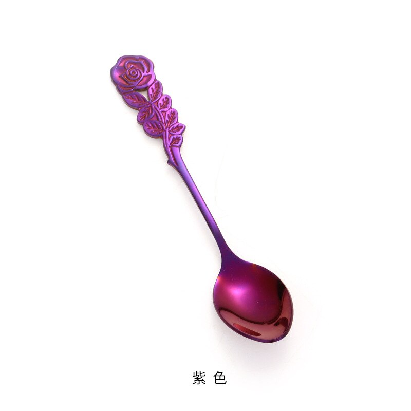 Teaspoon 304 Stainless Steel Rose Coffee Spoon Sti... – Vicedeal