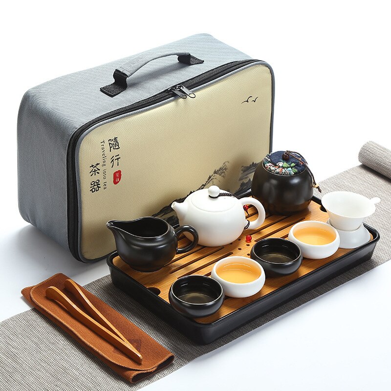 Kungfu Tea Set, Portable Travel Tea Set with Teapo... – Grandado