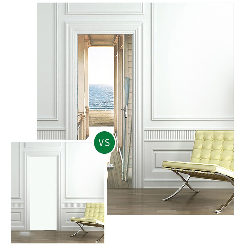 3D Villa Sea View Deur Sticker Zelfklevende Muur S... – Vicedeal