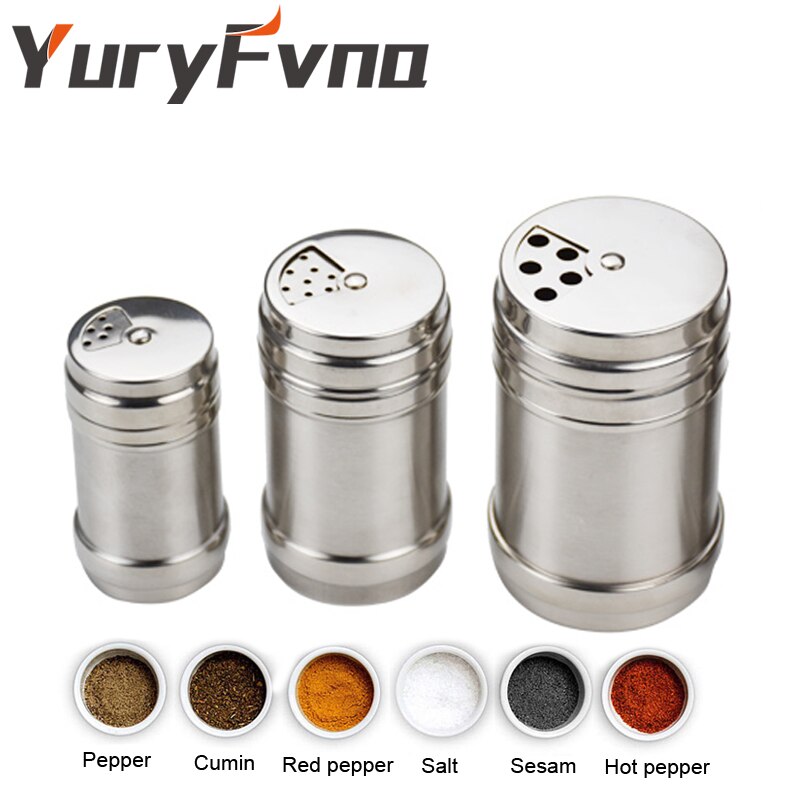 YuryFvna Set van 3 Zout Peper Shaker Rvs Kruiden D... – Vicedeal