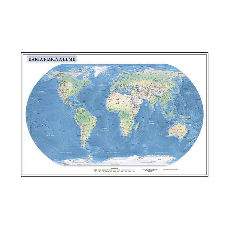 Canvas Small Map of The World 59x42cm Romanian Geo... – Grandado