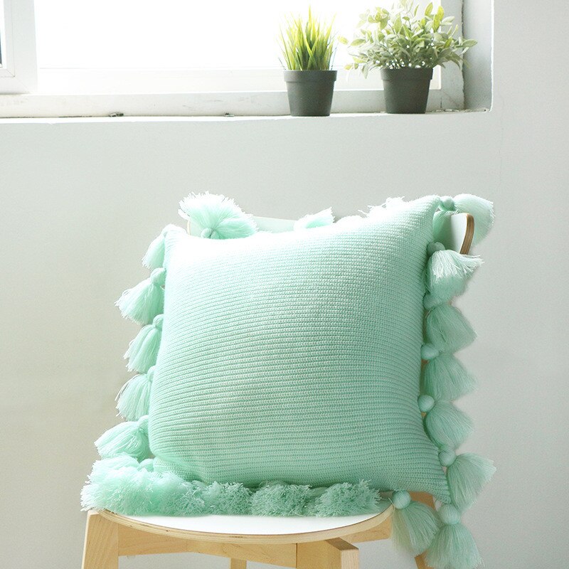 Knitting Tassel Pillow Soft Short Plush Pillow Pop... – Grandado