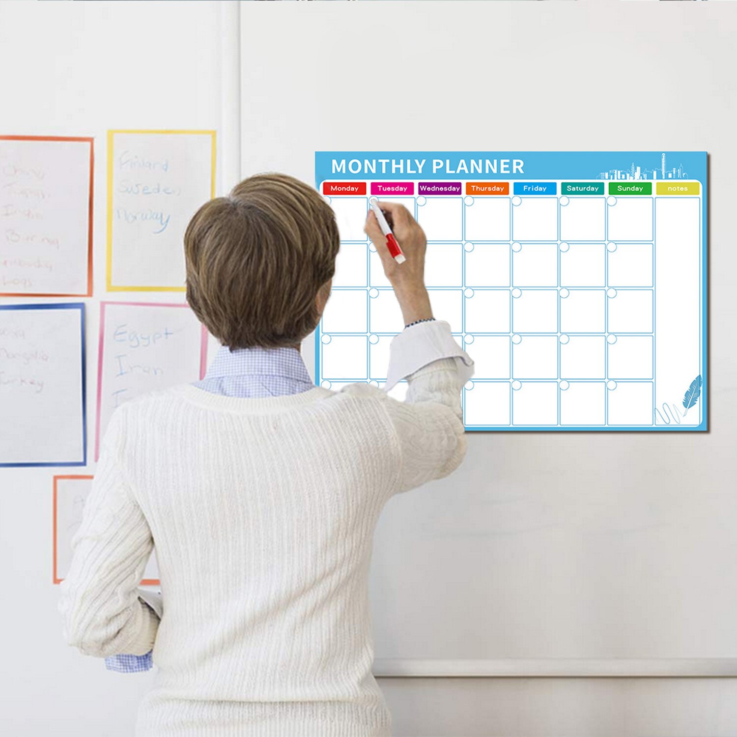 Magnetic Monthly Planner Dry Erase Calendar Board ... – Grandado