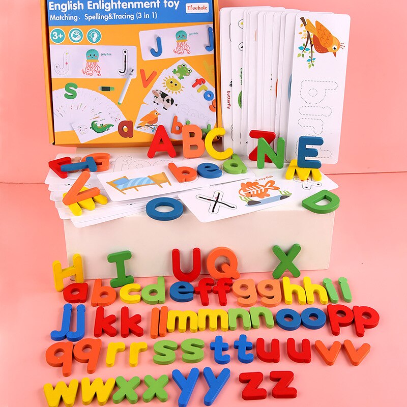 Wooden Learn English Letter Spelling Matching Card... – Grandado