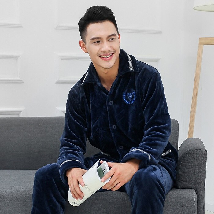 Uwback Winter Pijama Masculino Men Flannel Coral F... – Grandado