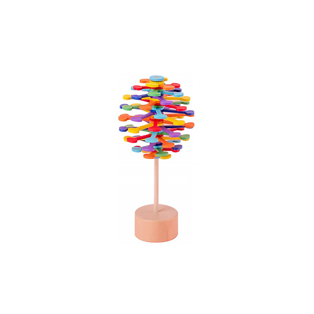 Kid Wood Leaves Spinning Lollipop Rotary Relief To... – Vicedeal