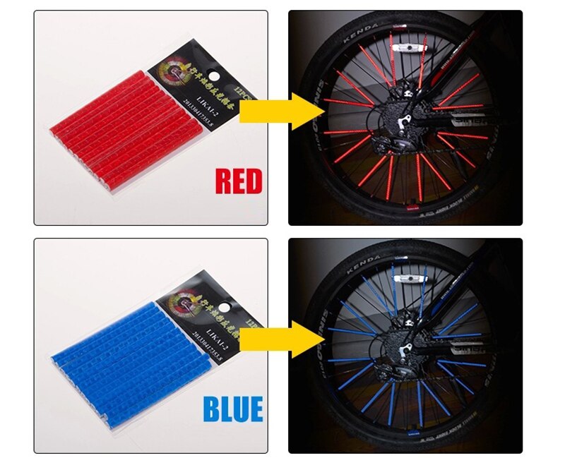 12Pcs Bike Reflecterende Stickers Strip Mtb Fietsw... – Vicedeal