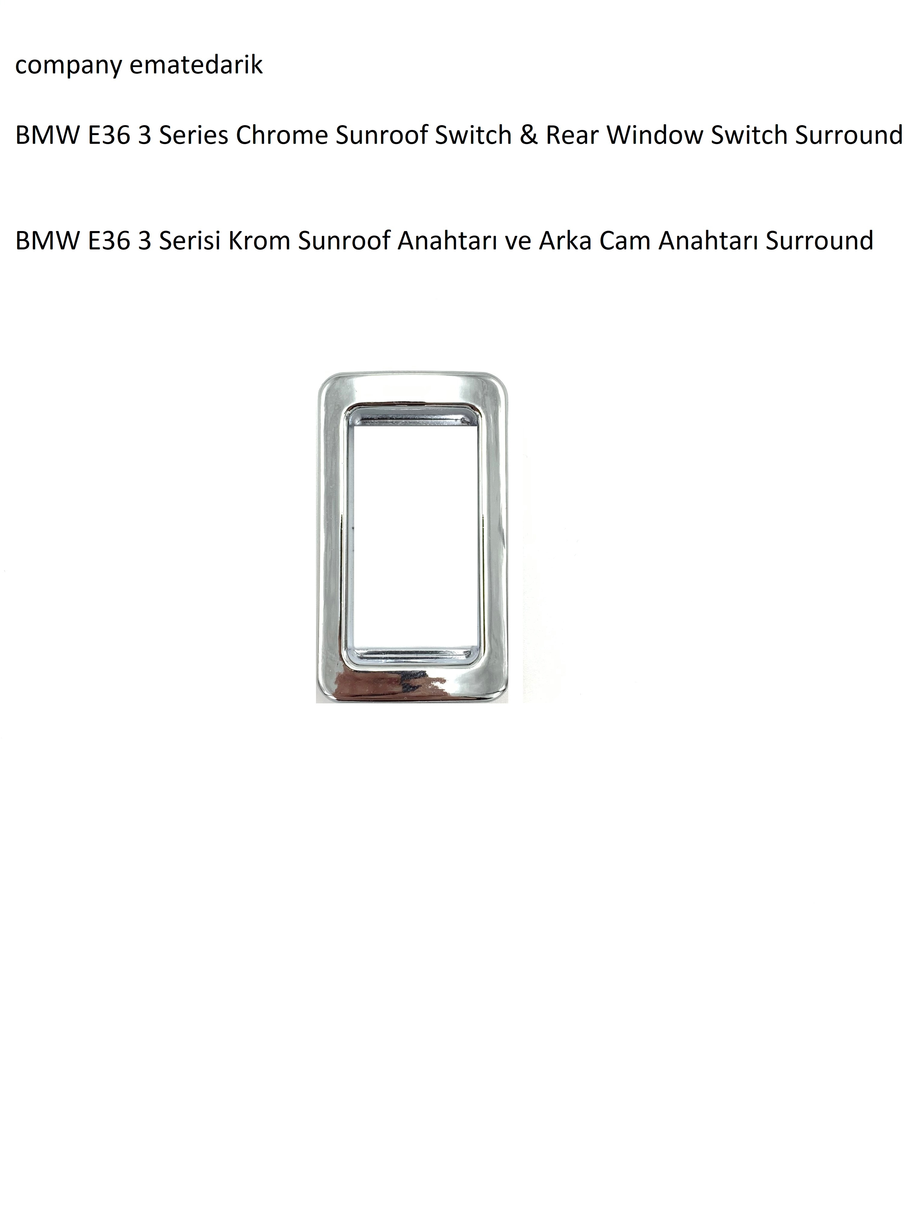 BMW E36 3 Series Chrome Sunroof Switch & Rear Wind... – Grandado