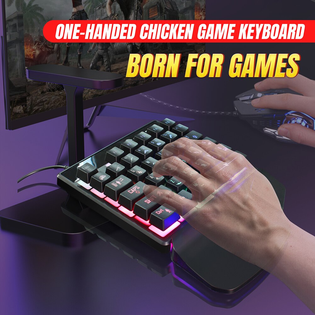 JX200 35 Keys USB 2.0 Wired RGB Backlight One-Hand... – Vicedeal