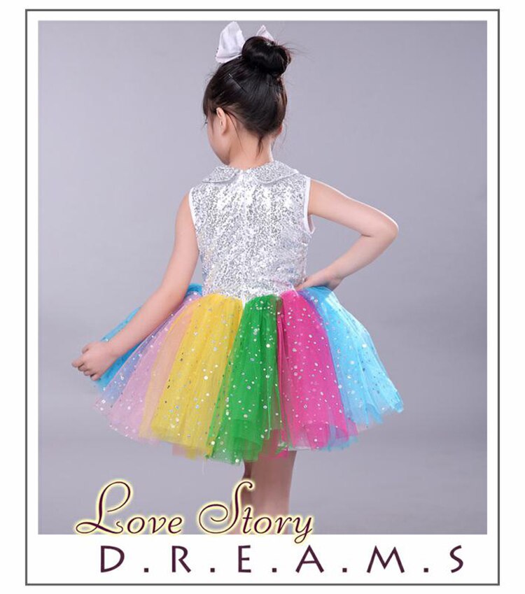 Girl Tutu Modern Dance Costume Children Sequin Jaz... – Vicedeal