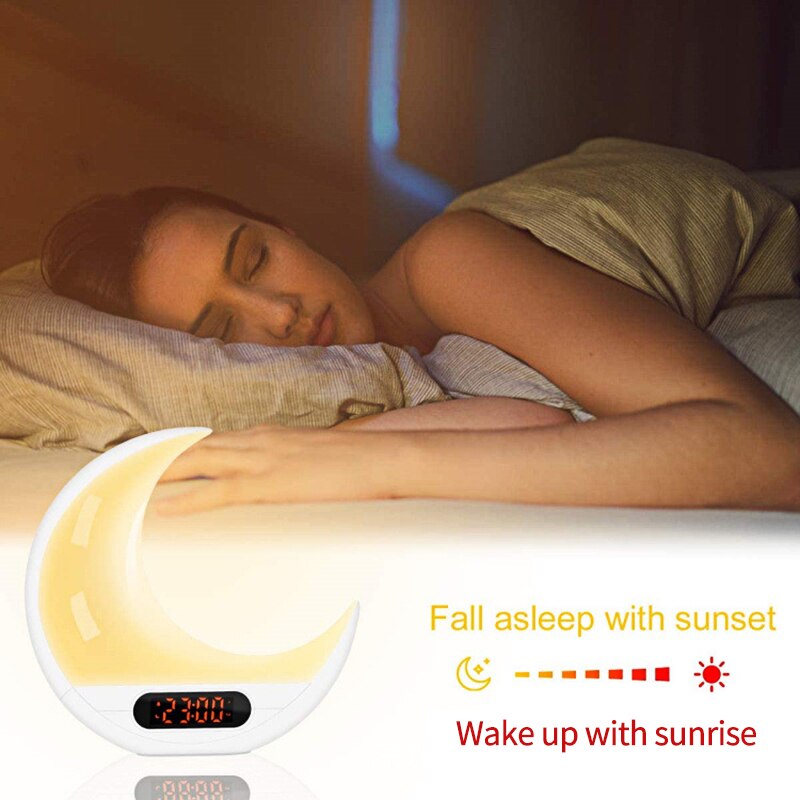 Multifunctional Moon Wake-Up Light Alarm Clock, Si... – Grandado