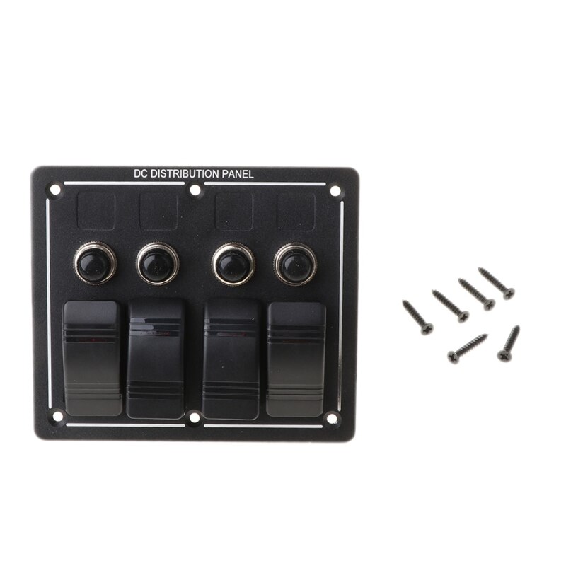 4 Gang Red LED Waterproof Rocker Panel Switch w/Le... – Grandado