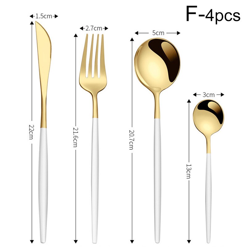 4Pcs Dinnerware Set Stainless Steel Cutlery Set Mi... – Grandado