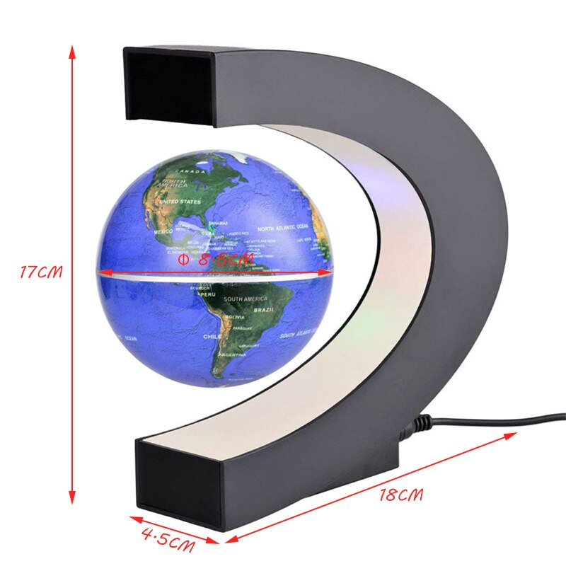 Floating Magnetic Levitation Globe Light World Map... – Grandado