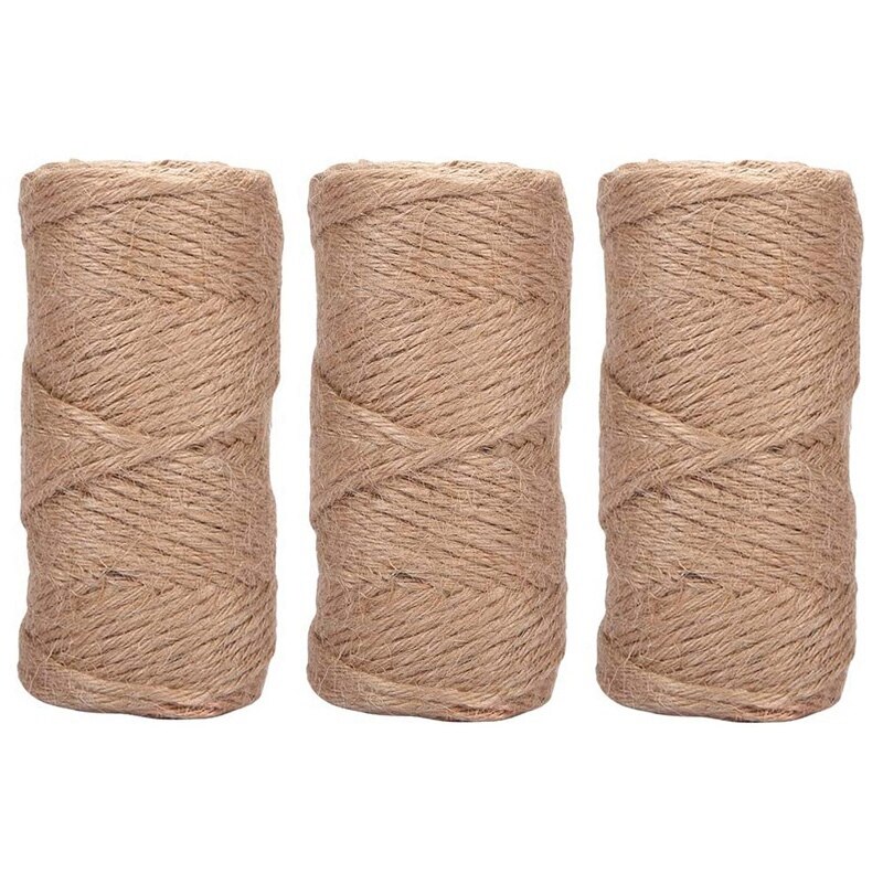 3Pcs Jute Rope Hand-Woven Fine Hemp Rope Garden De... – Grandado