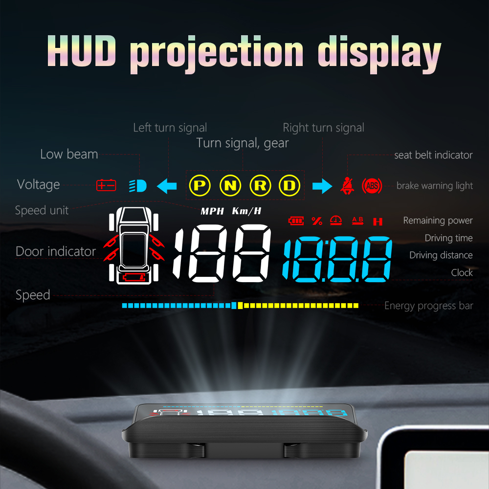 HUD E100 Head Up Display Speed Projector Speedomet... – Grandado