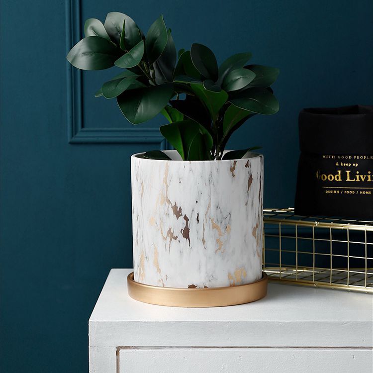 European-style cement flower pot ceramic golden wa... – Vicedeal