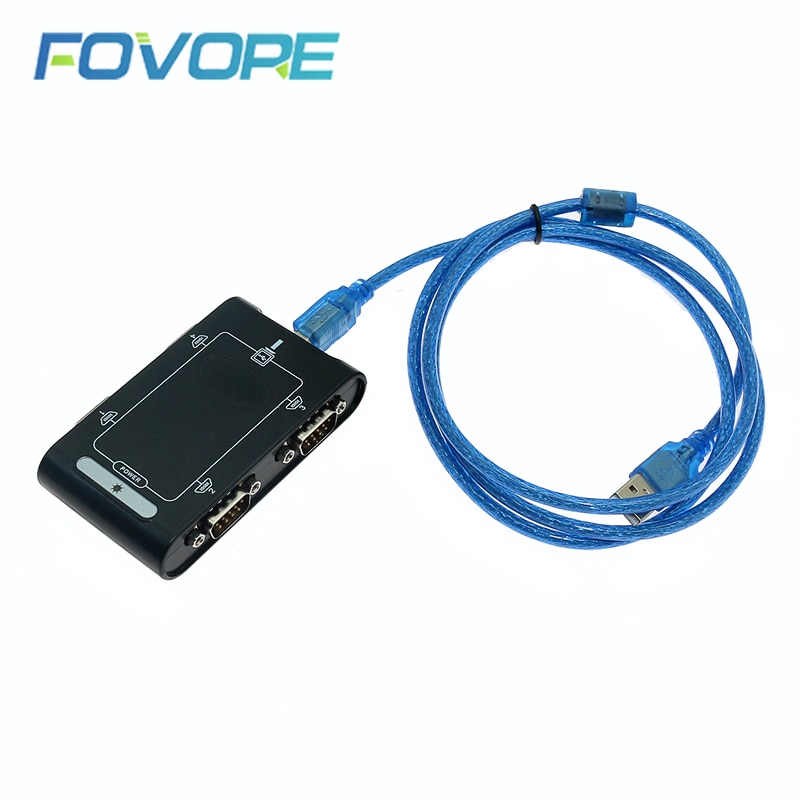 Serial Adapter 4 port RS232 Serial DB9 COM to USB ... – Vicedeal