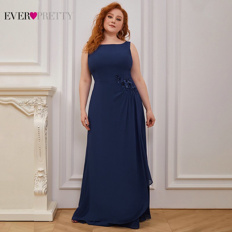 Plus Size Evening Dress Navy Blue Ever Pretty A Li... – Grandado
