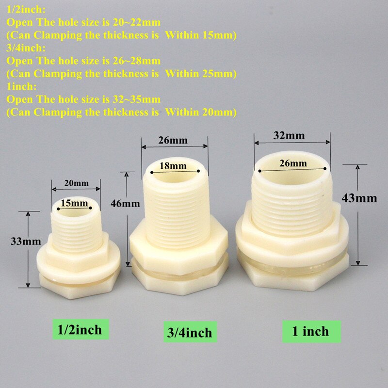 ABS 1/2"~1" Male Thread Water Tank Conne... – Grandado