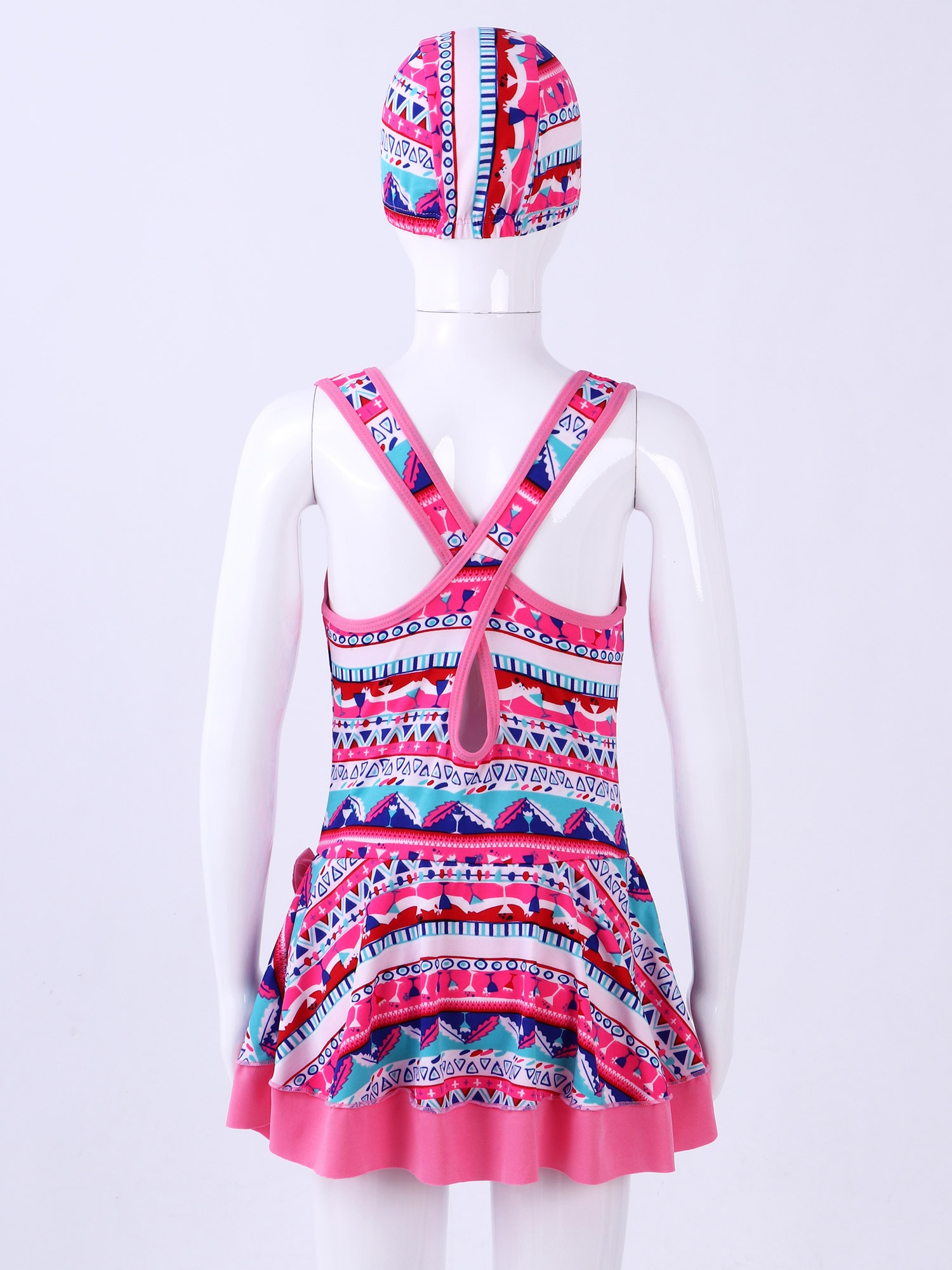 Kids Girls Swimwear Swimming Suit Straps Cross at ... – Grandado