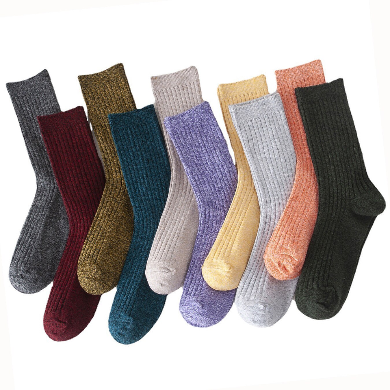 CHAOZHU Women Loose Socks Double Needles Combed Co... – Vicedeal
