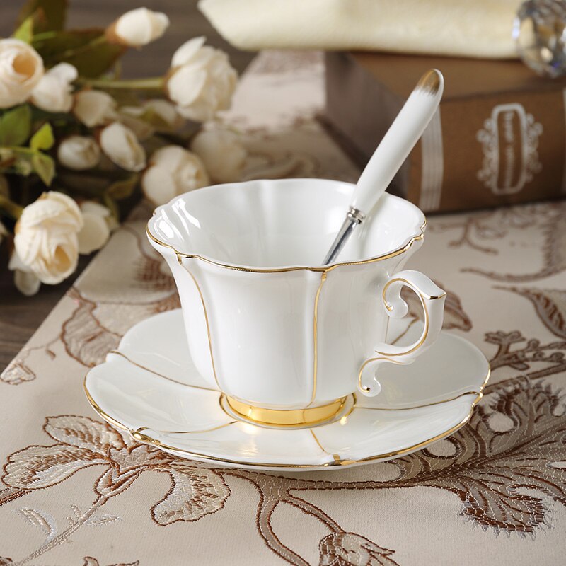 Gold Royal Classic Tea Cup Saucer Bone China Teacu... – Vicedeal