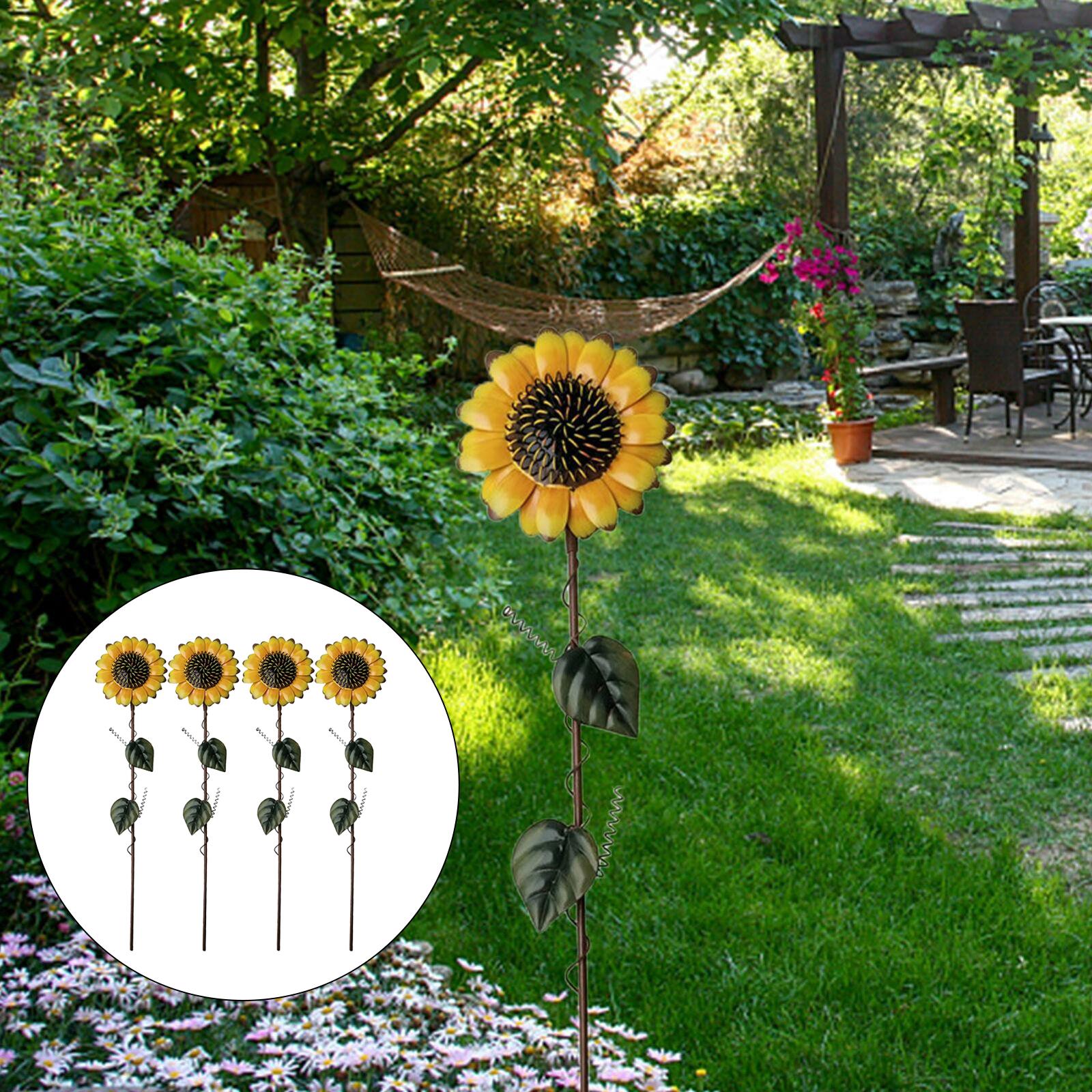 Set of 4 Flower Garden Stake Decorative Flower Yar... – Grandado