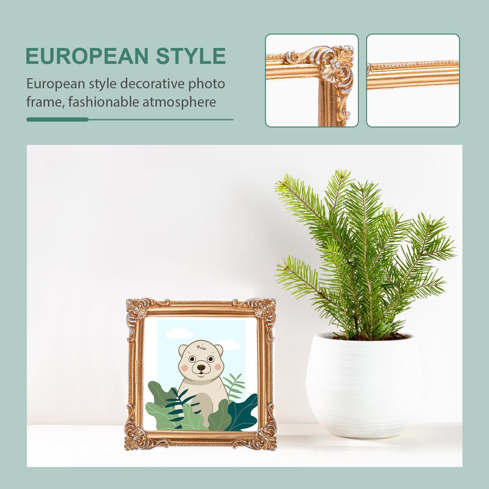 Resin Photo Frame Prop Vintage Picture Frame Decor... – Vicedeal