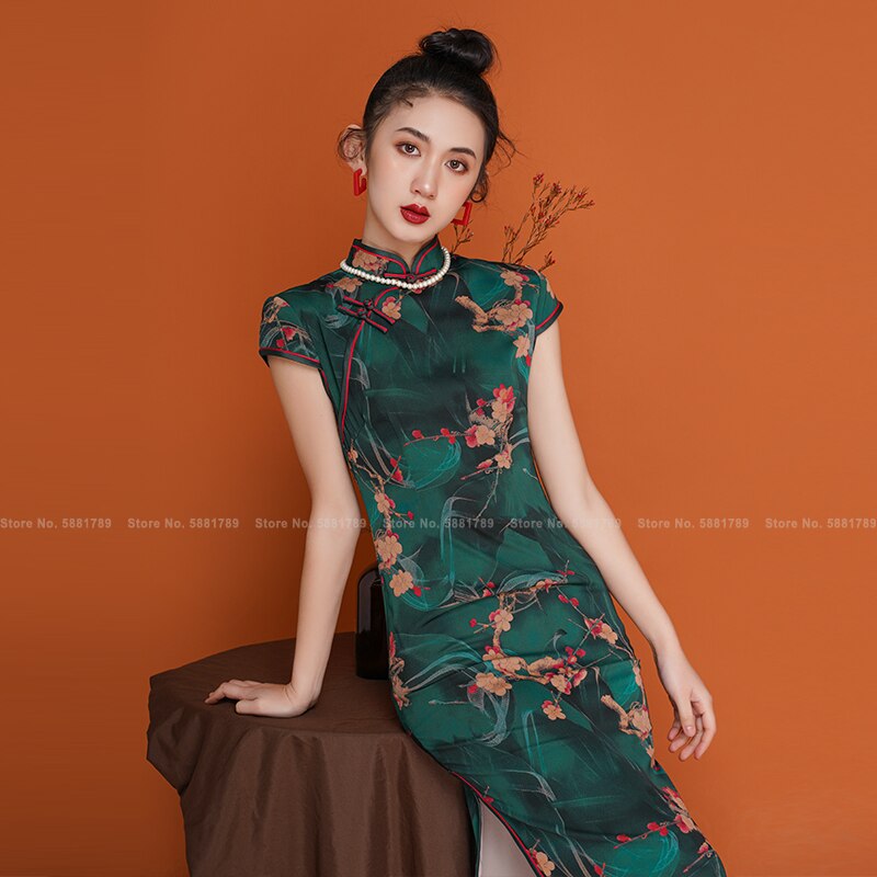 Women Retro Flower Print Cheongsam Retro Chinese S... – Grandado