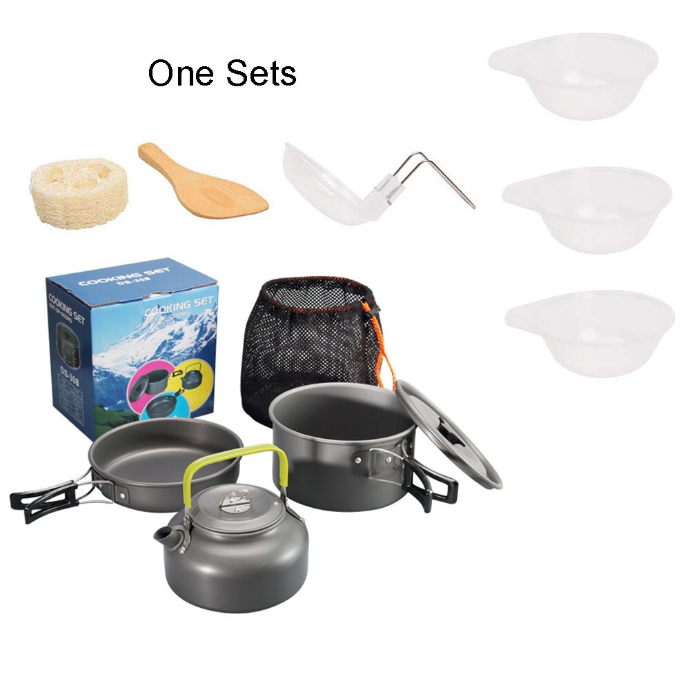 Camping Cookware Kit Outdoor Aluminum Cooking Set ... – Grandado
