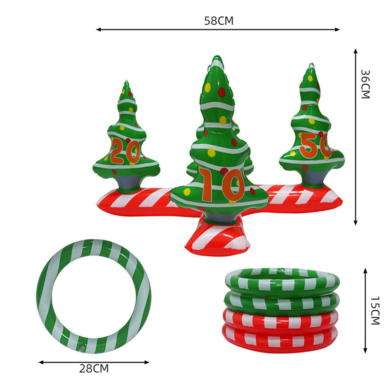 Ring Toss Game Inflatable Christmas Tree/ Santa Cl... – Grandado