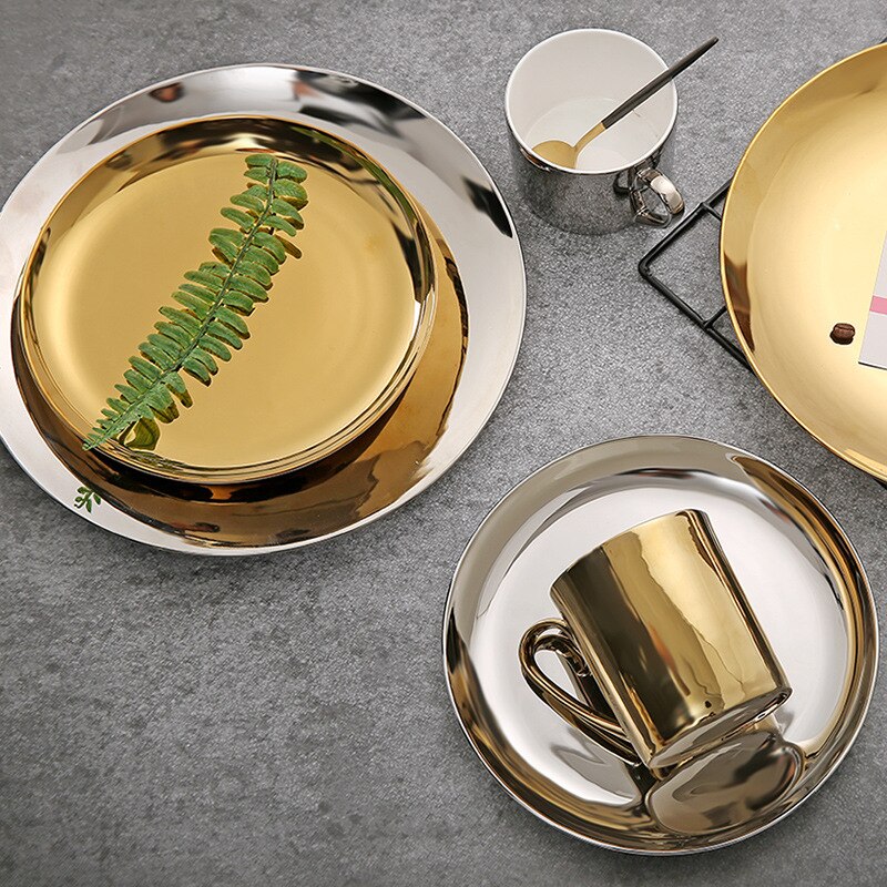Ceramic Breakfast Plate Coffee Mug Nordic Golden D... – Grandado