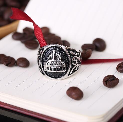 Enamel Black Islam Arab Middle Eastern Rings Men J... – Grandado